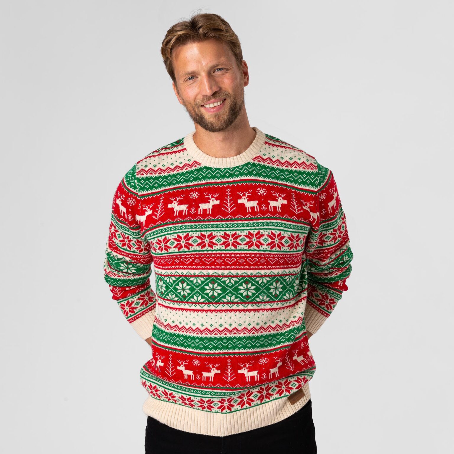 Kerst Overhemd - Rendier Print - Zwart - KersttruiWinkel.nl