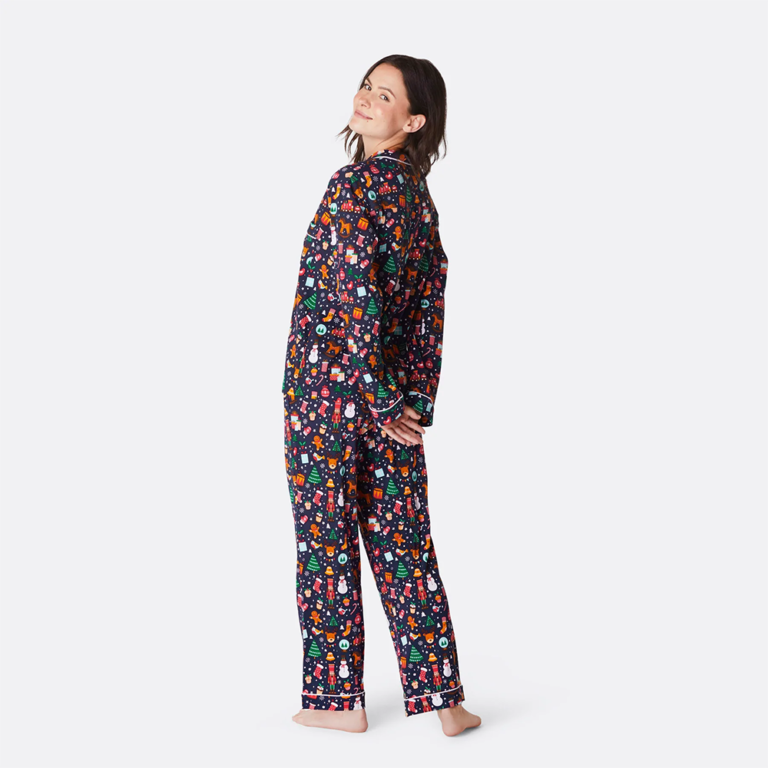 Kerst Dromen Klassieke Kerst Pyjama voor Dames - Blauw - KersttruiWinkel.nl